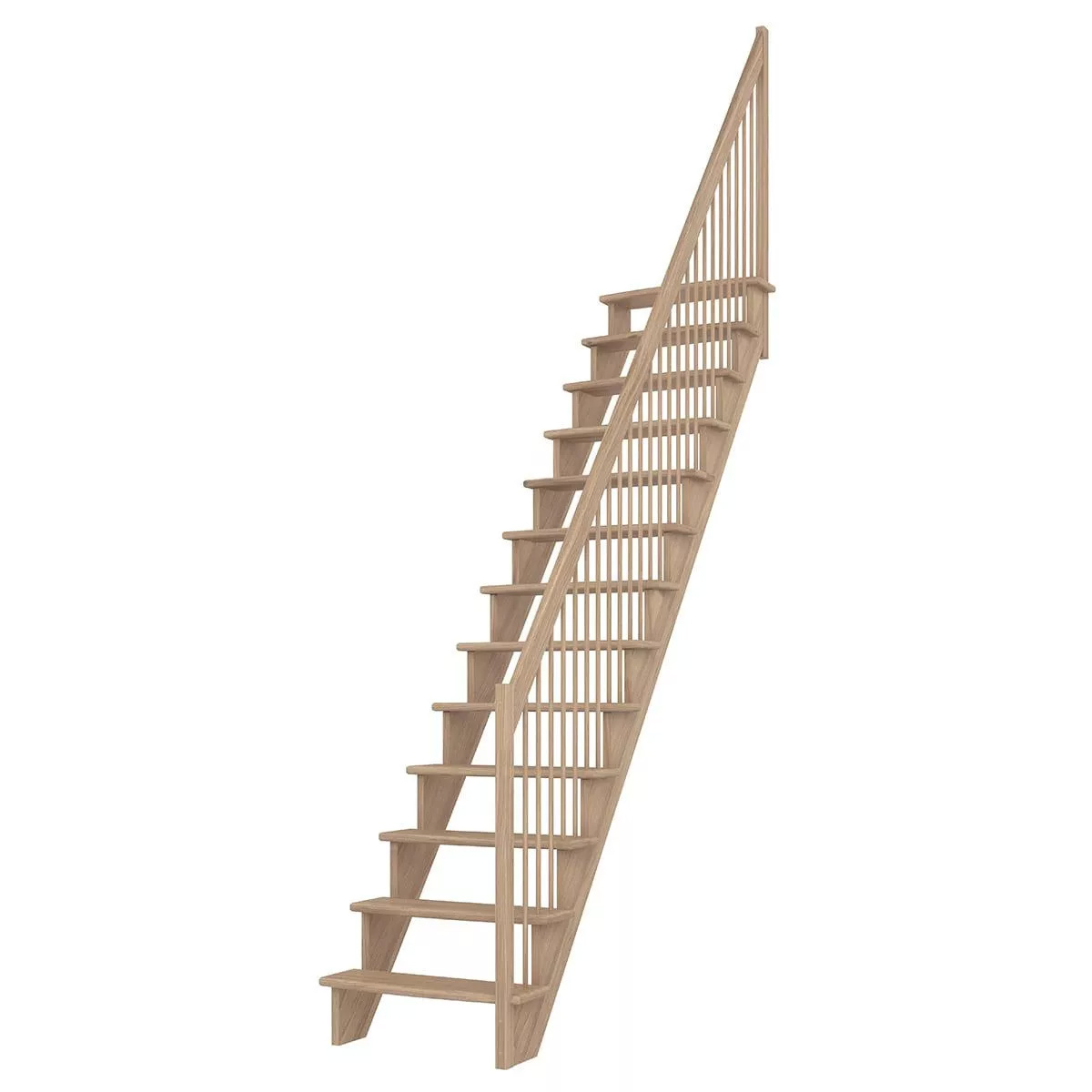 Plassbesparende Trapp Dolle Lyon med Vertikalt Trerekkverk Rekkverk til ...