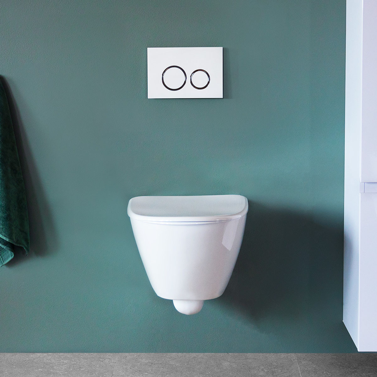 Toalett Bathlife Spola Vegghengt inkl Sisterne Hvit Spyleknapp - 401410105