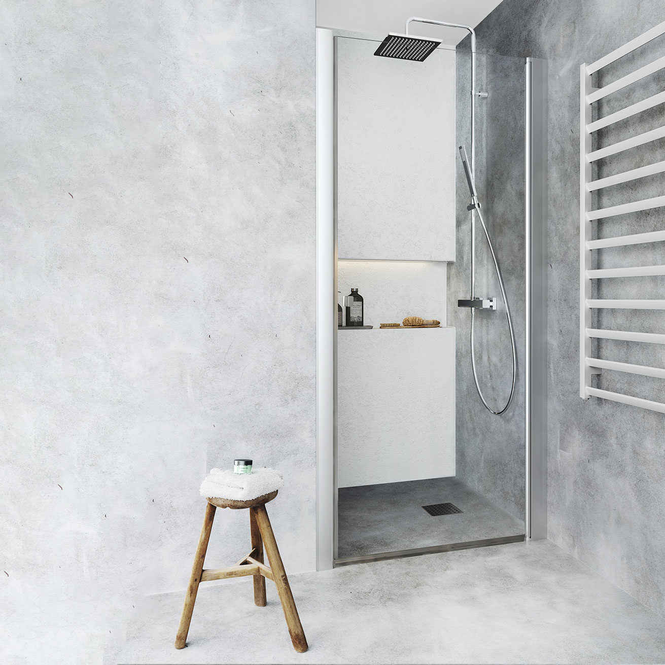Skjermvegg Hafa Igloo Pro Nisje Glass: Klart Glass, Profil: Aluminium ...