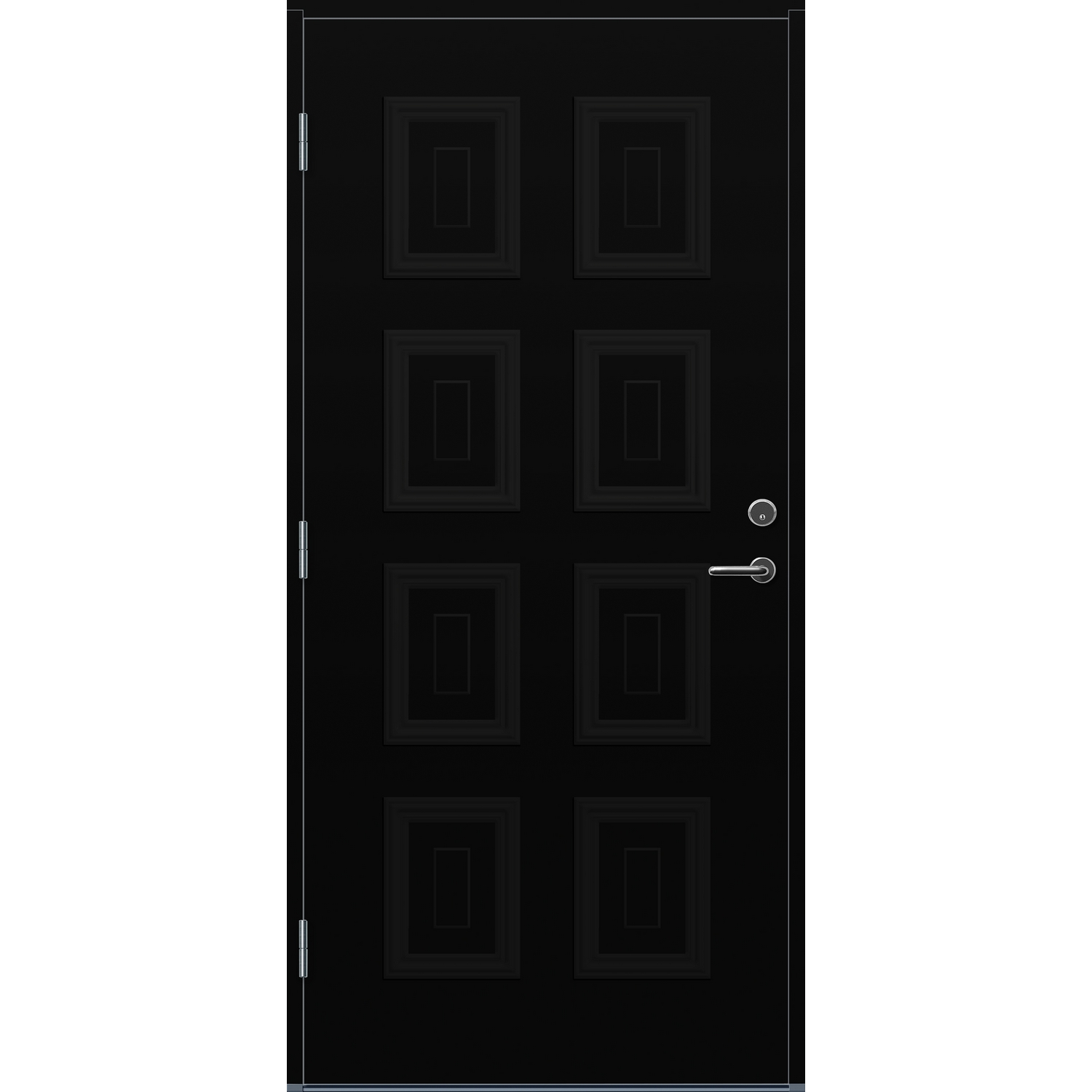 Ytterdør Bygg1 Fevik BxH: 90x210 cm, Venstre, NCS S-9000-N, Sort ...