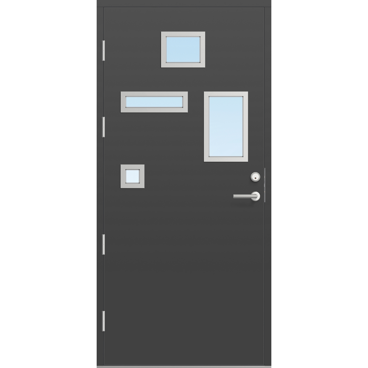 Ytterdør Bygg1 Fjell 08 Klarglass BxH: 100x190 cm, Venstre, NCS S-7500 ...