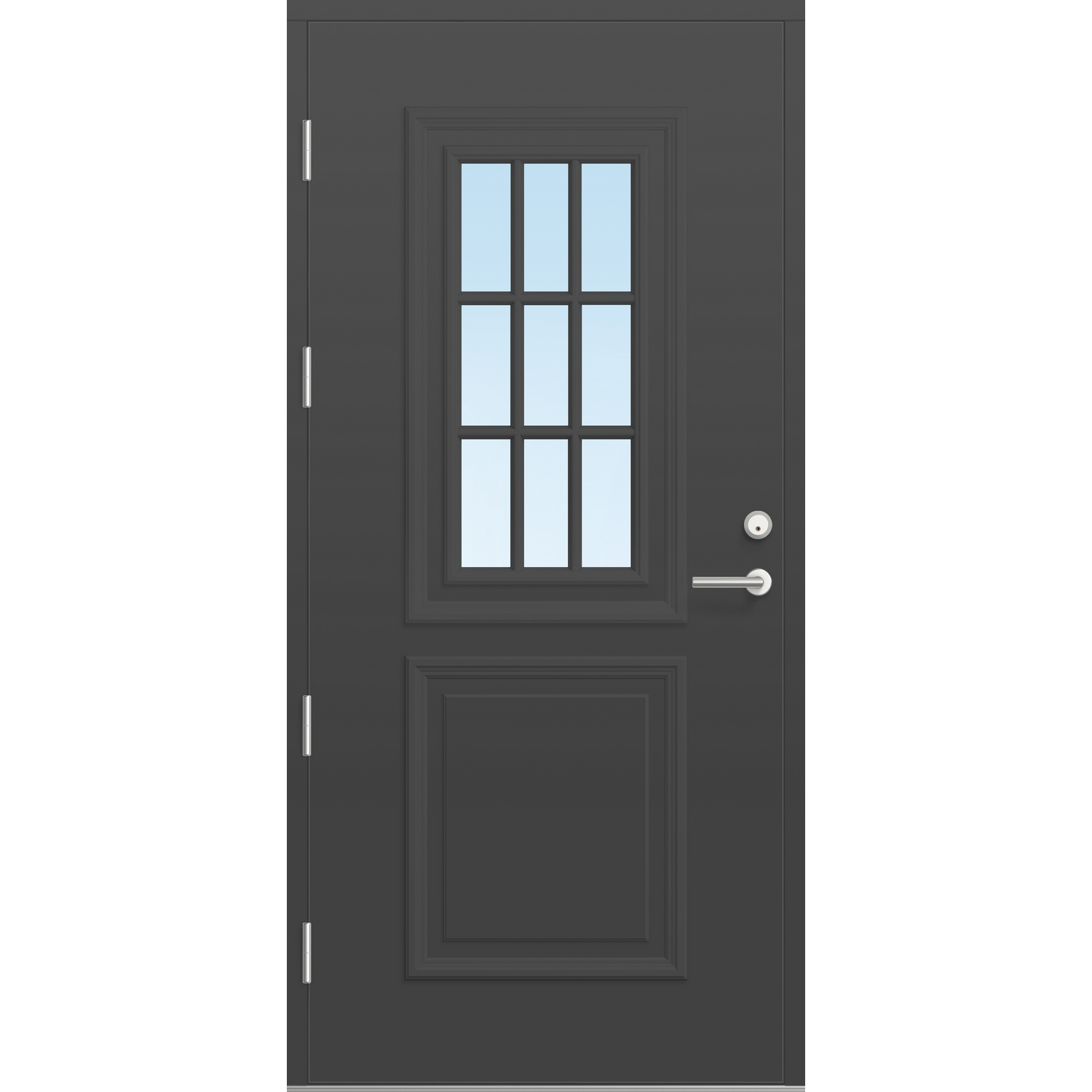 Ytterdør Bygg1 Fjord 02 Klarglass BxH: 100x190 cm, Høyre, NCS S-7500-N ...