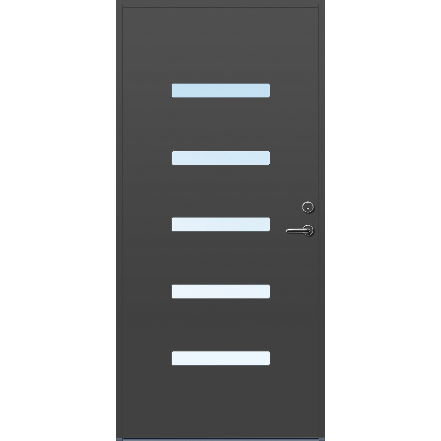 Ytterdør Bygg1 Forus 19 Klarglass BxH: 90x190 cm, Høyre, NCS S-7500-N ...