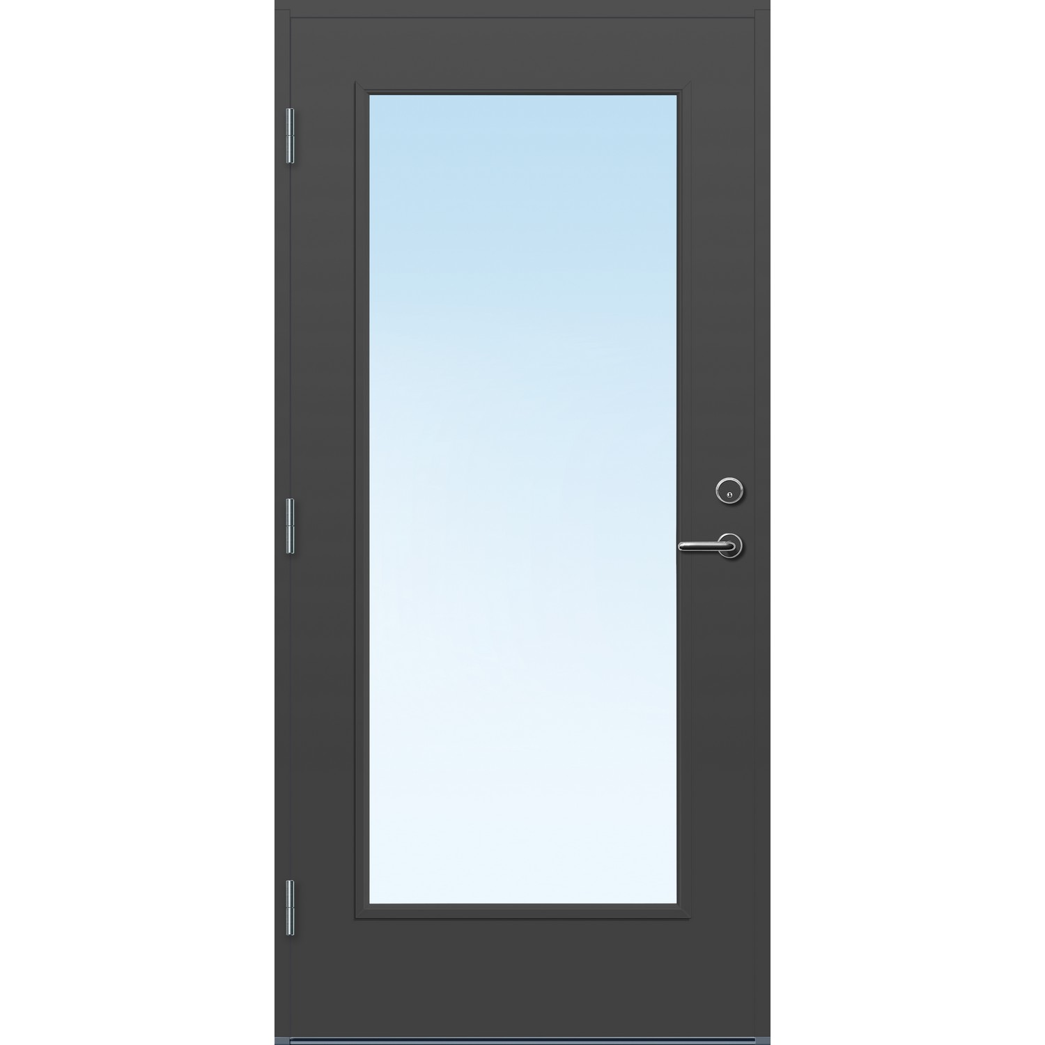 Ytterdør Bygg1 Lier BxH: 80x190 cm, Venstre, NCS S-7500-N, Mørk Grå ...