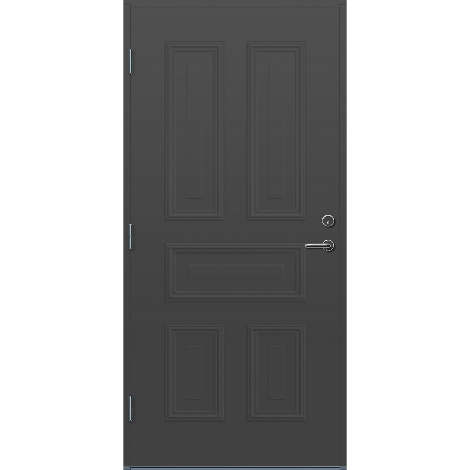 Ytterdør Bygg1 Lista BxH: 90x200 cm, Venstre, NCS S-7500-N, Mørk Grå ...