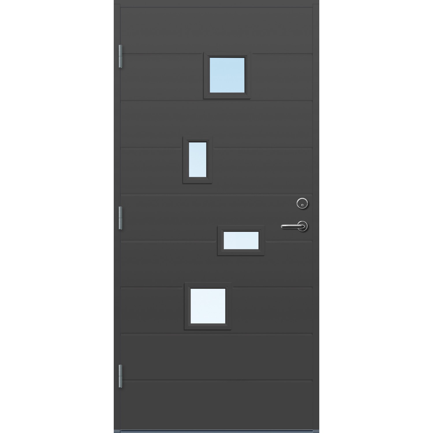Ytterdør Bygg1 Lofoten BxH: 100x200 cm, Venstre, NCS S-7500-N, Mørk Grå ...