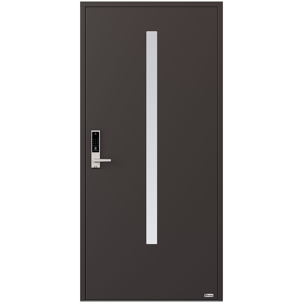 Ytterdør NorDan Bardu Design BxH: 100x210 cm, Høyre, Brun NCS RAL 8019 ...