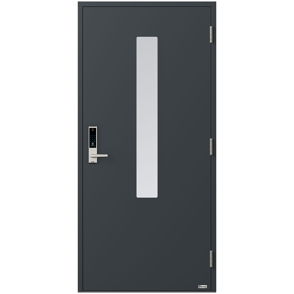 Ytterdør NorDan Pasvik Design BxH: 110x200 cm, Høyre, Grå NCS RAL 7016 ...
