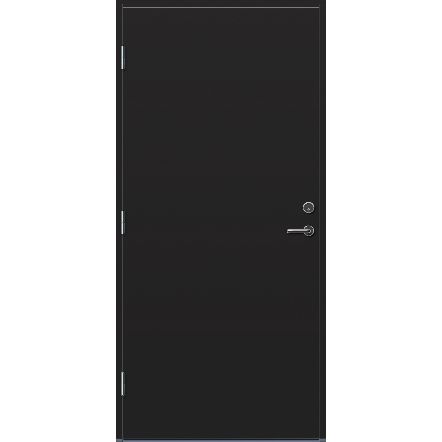 Ytterdør Bygg1 Moss BxH: 90x190 cm, Høyre, NCS S-8500-N, Dempet Sort ...
