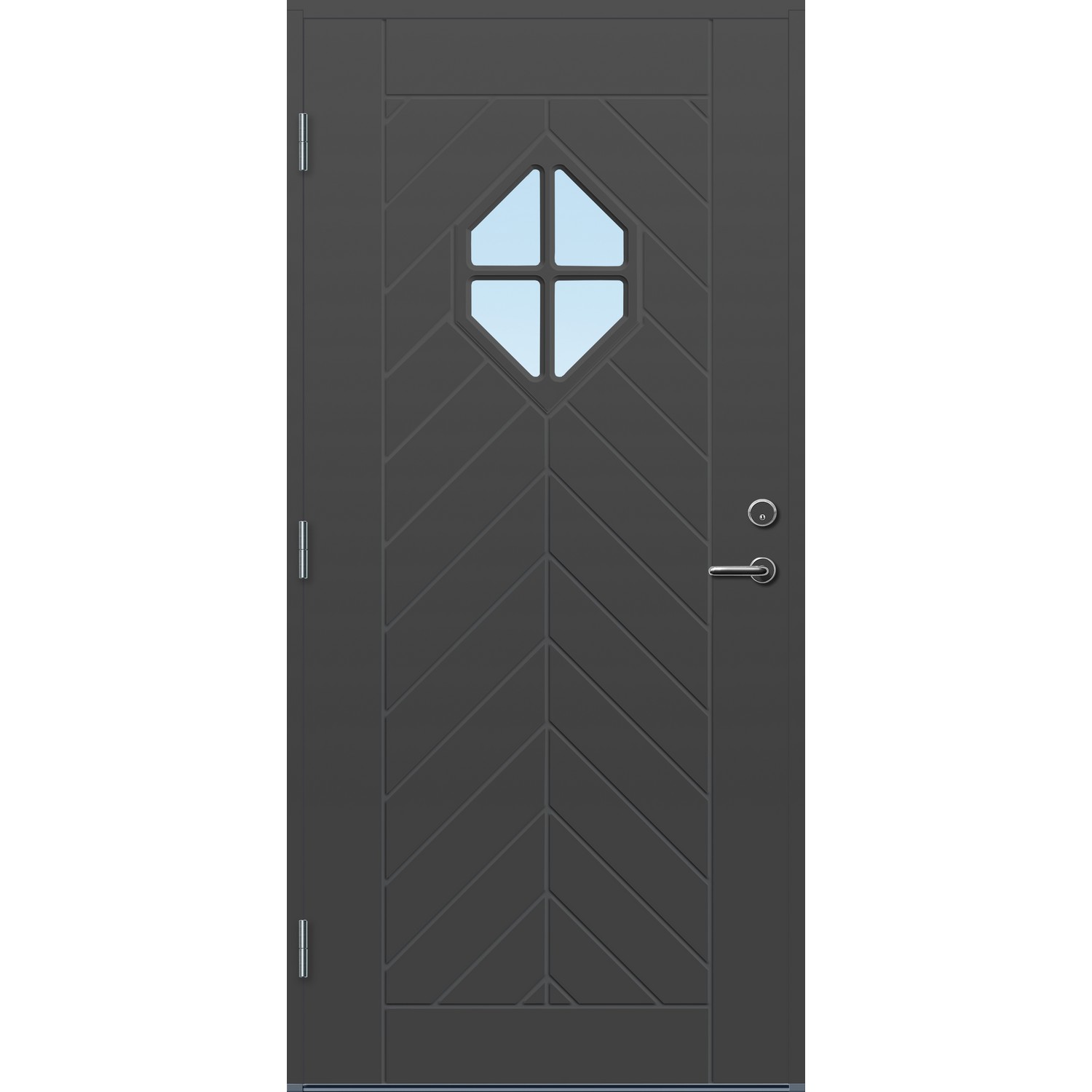 Ytterdør Bygg1 Norefjell BxH: 80x190 cm, Venstre, NCS S-7500-N, Mørk ...