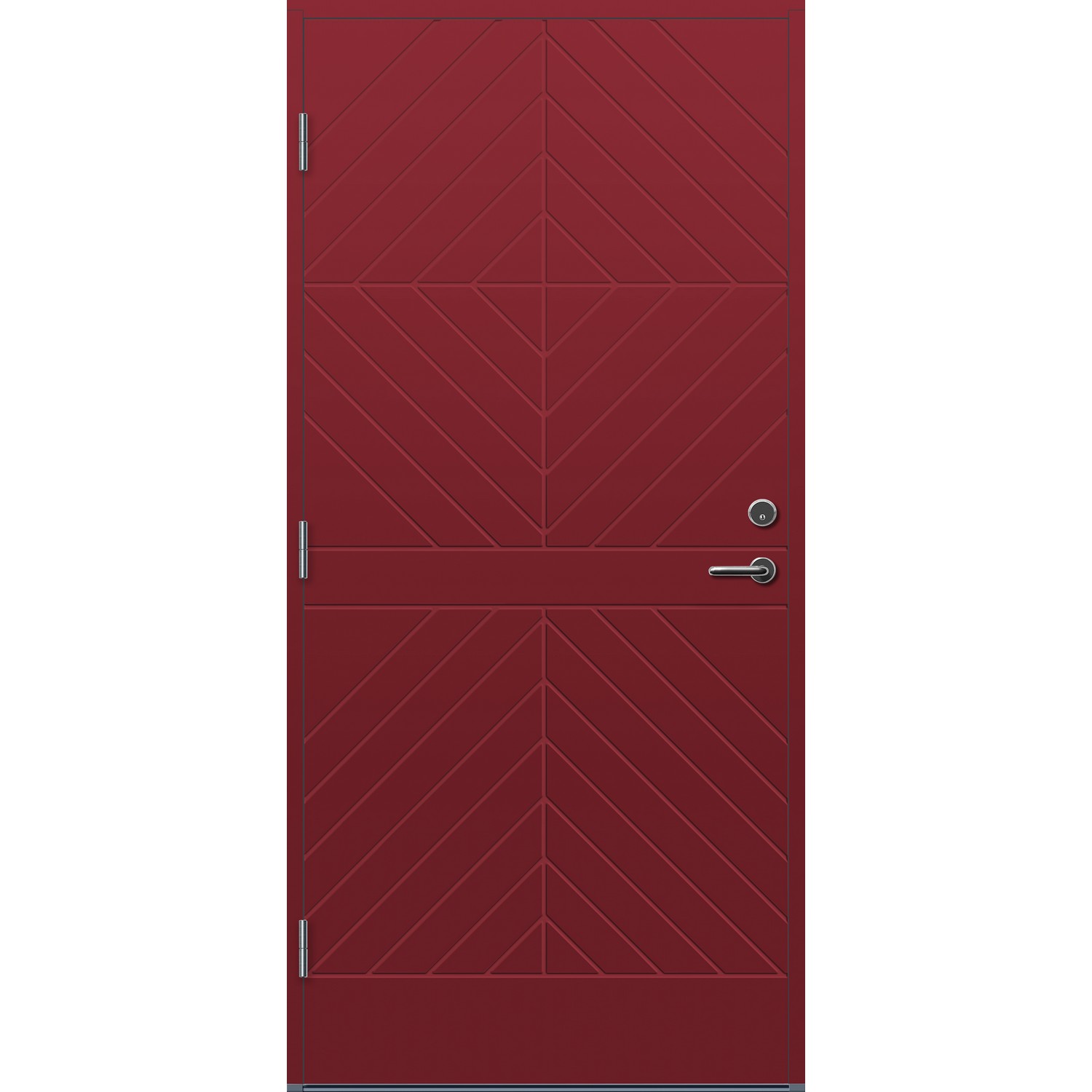 Ytterdør Bygg1 Tinn BxH: 100 x 210 Høyre, NCS S-4050-R, Mørk Rød ...