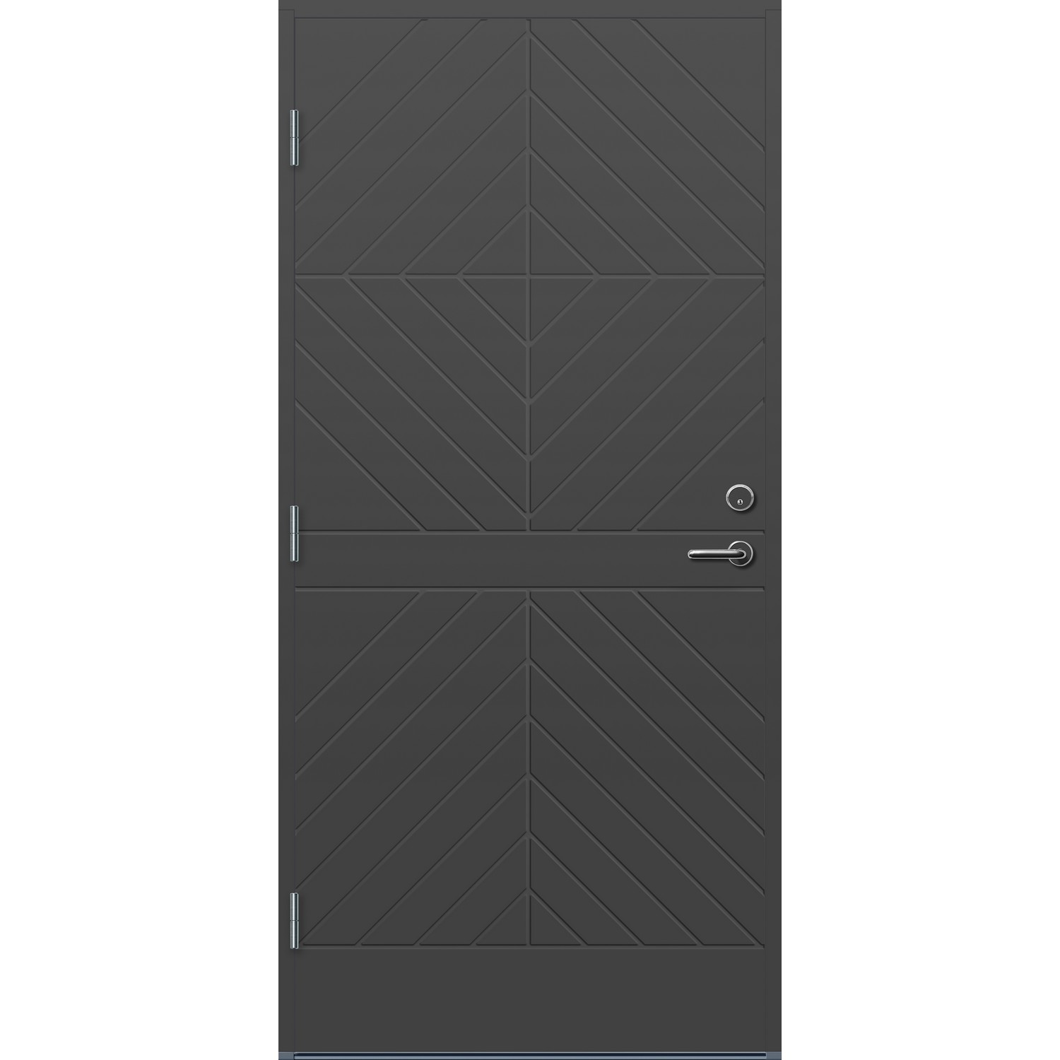 Ytterdør Bygg1 Tinn BxH: 100 x 210 Venstre, NCS S-7500-N, Mørk Grå ...