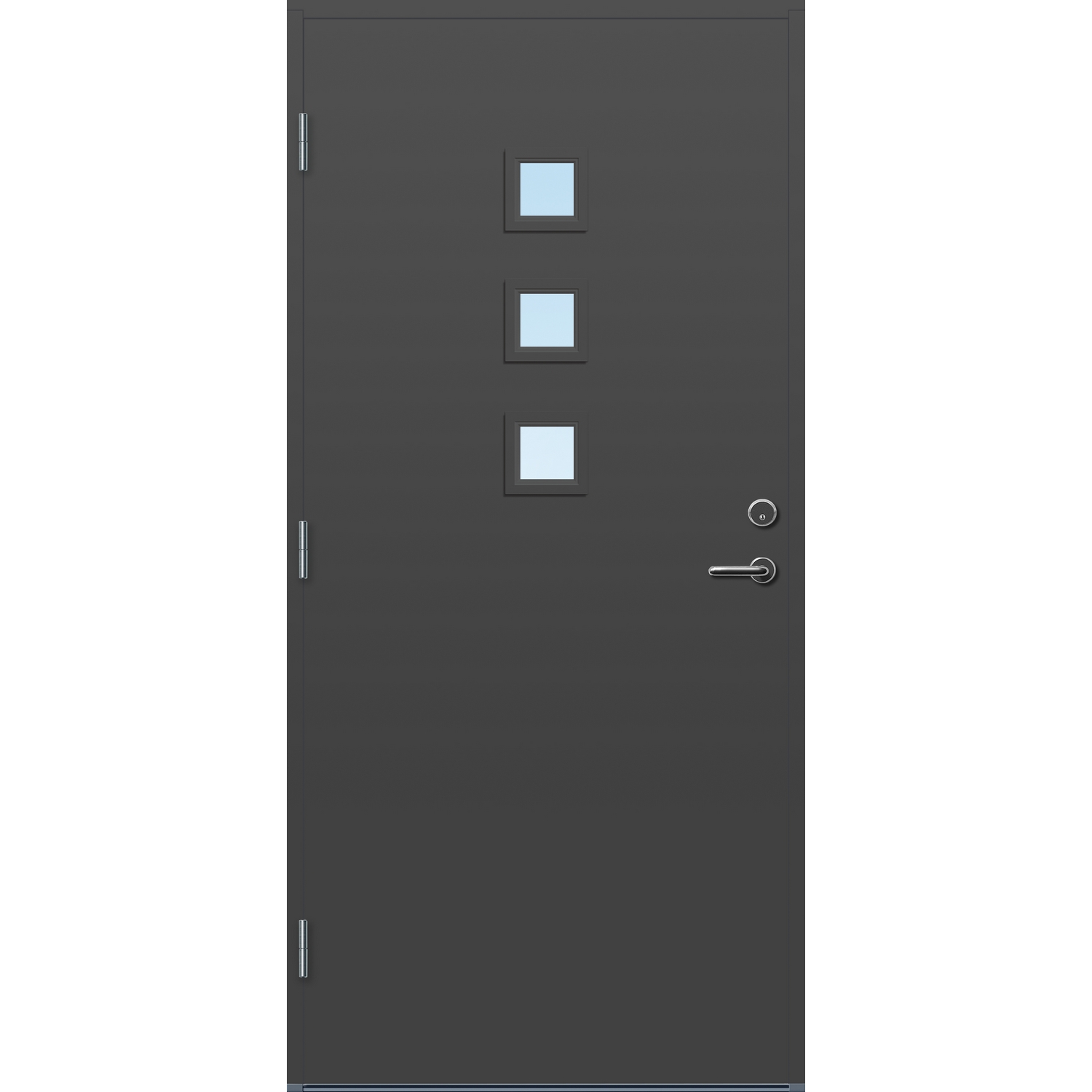 Ytterdør Bygg1 Alta BxH: 110x210 cm, Venstre, NCS S-7500-N, Mørk Grå ...