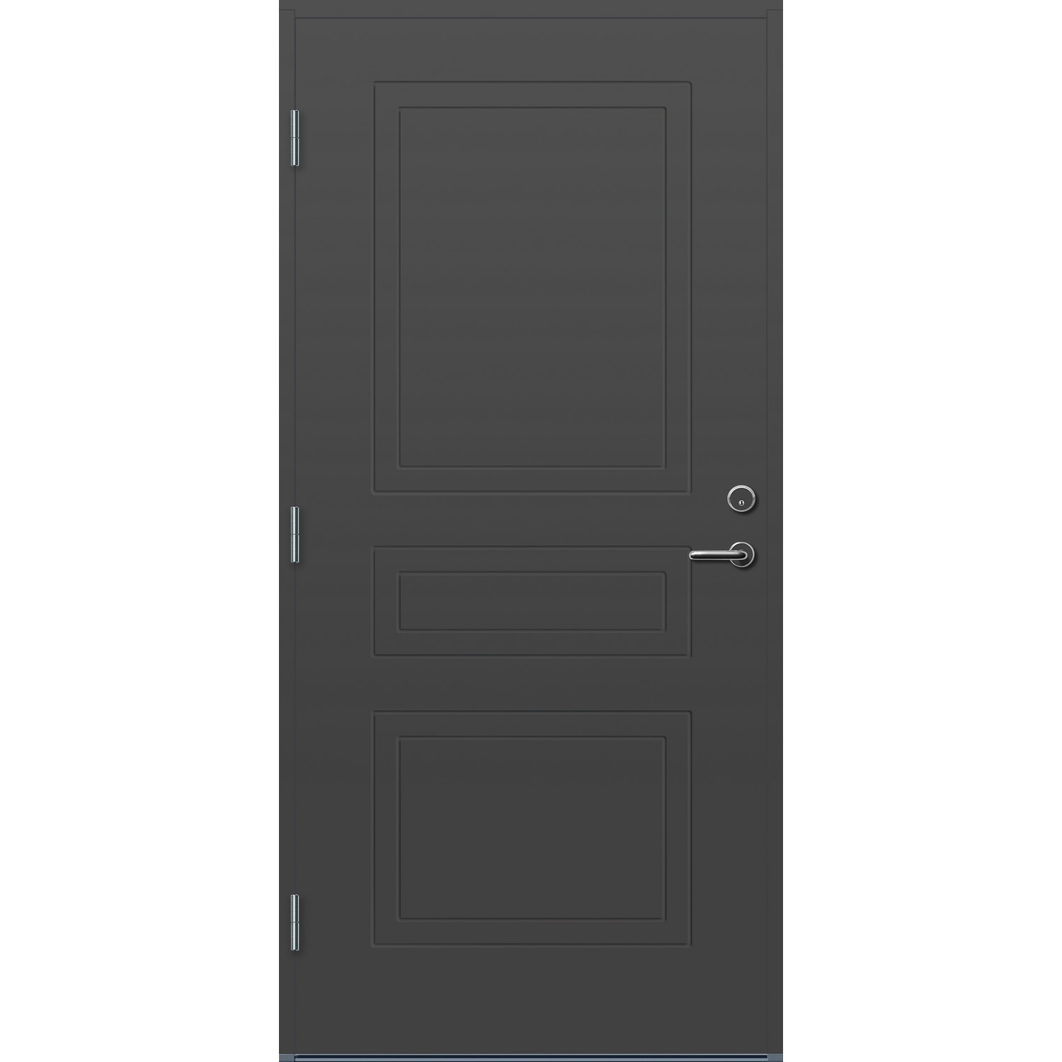 Ytterdør Bygg1 Arna BxH: 90x210 cm - Høyre, NCS S-7500-N, Mørk Grå ...