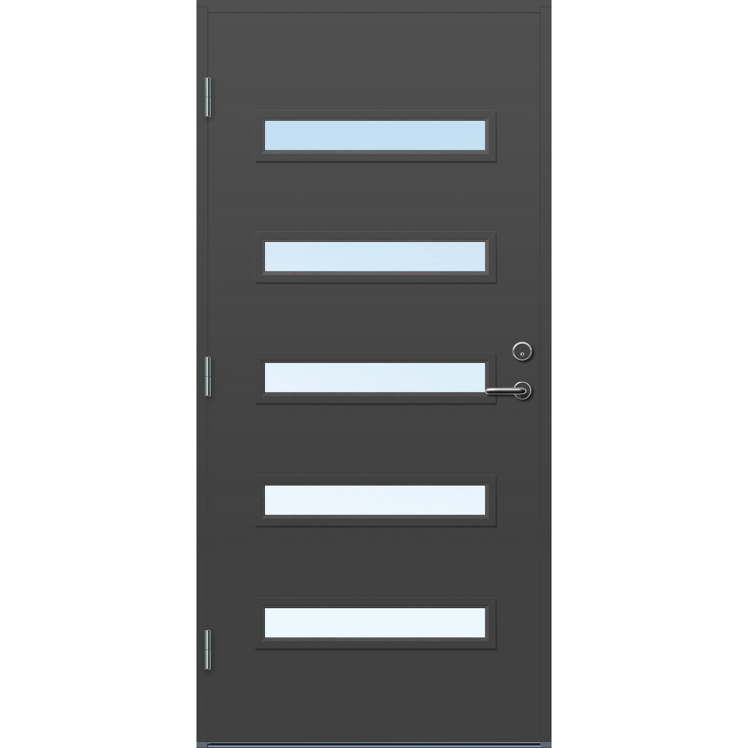 Ytterdør Bygg1 Asker Klarglass BxH: 90x210 cm, Venstre, NCS S-7500-N ...