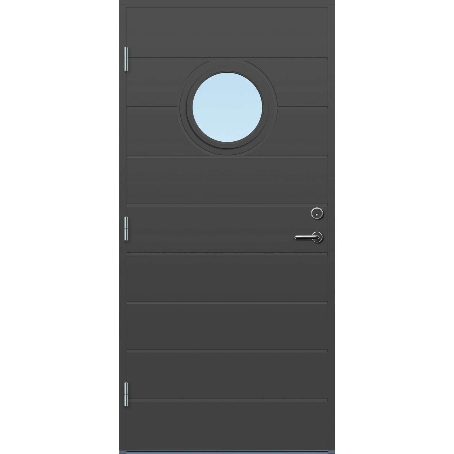 Ytterdør Bygg1 Bryne BxH: 100x200 cm - Venstre, NCS S-7500-N, Mørk Grå ...