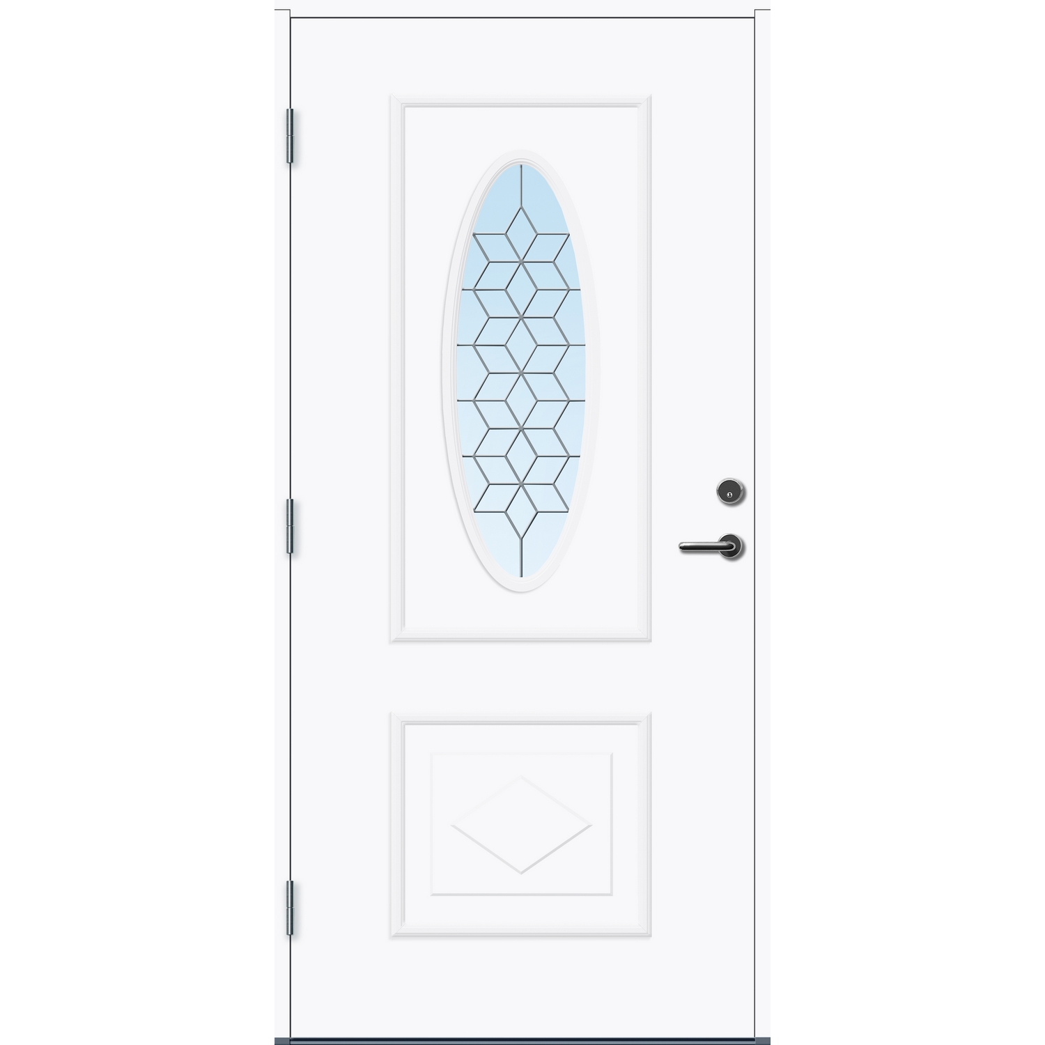 Ytterdør Bygg1 Fana Klart Blyglass BxH 90x210 Venstre, NCS S-0500-N ...