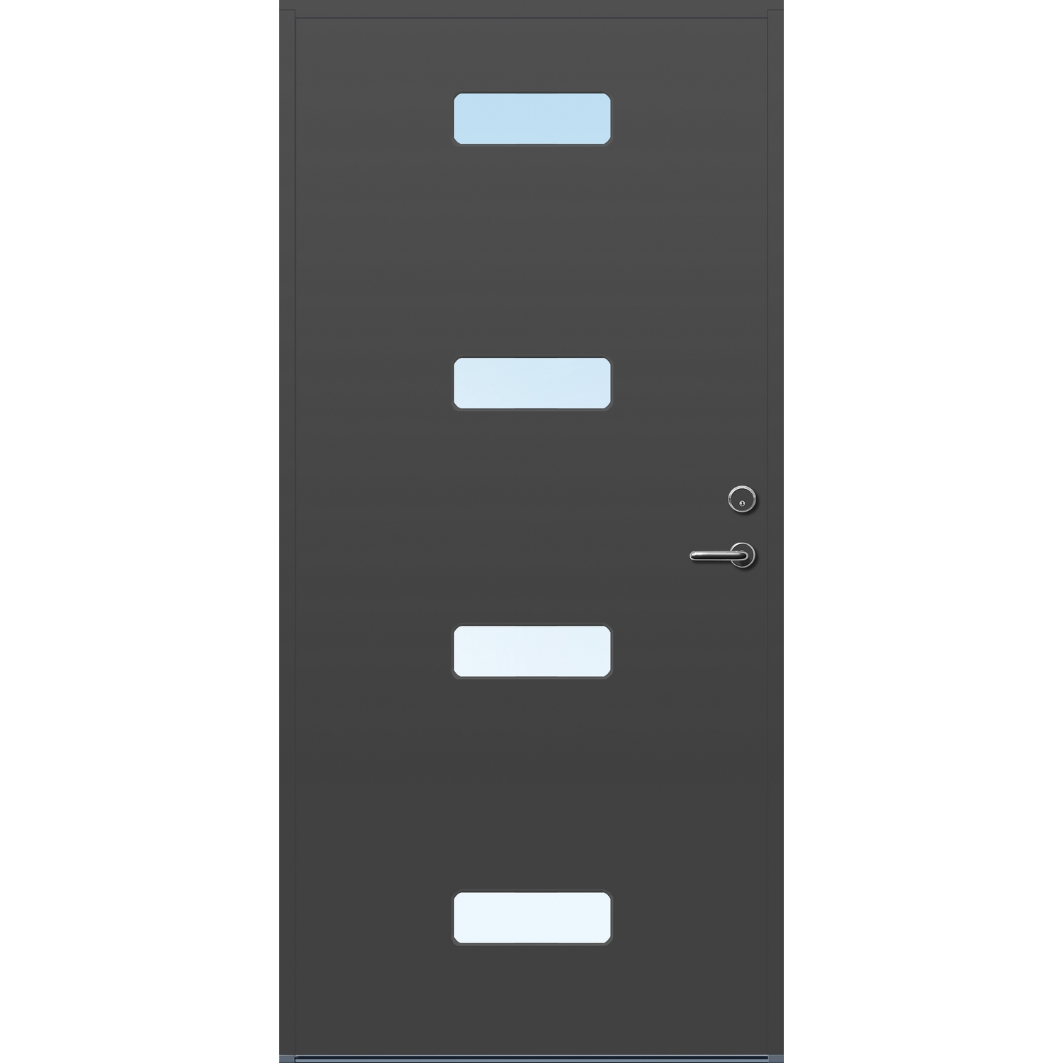 Ytterdør Bygg1 Forus 06 Klarglass BxH: 90x200 cm, Høyre, NCS S-7500-N ...