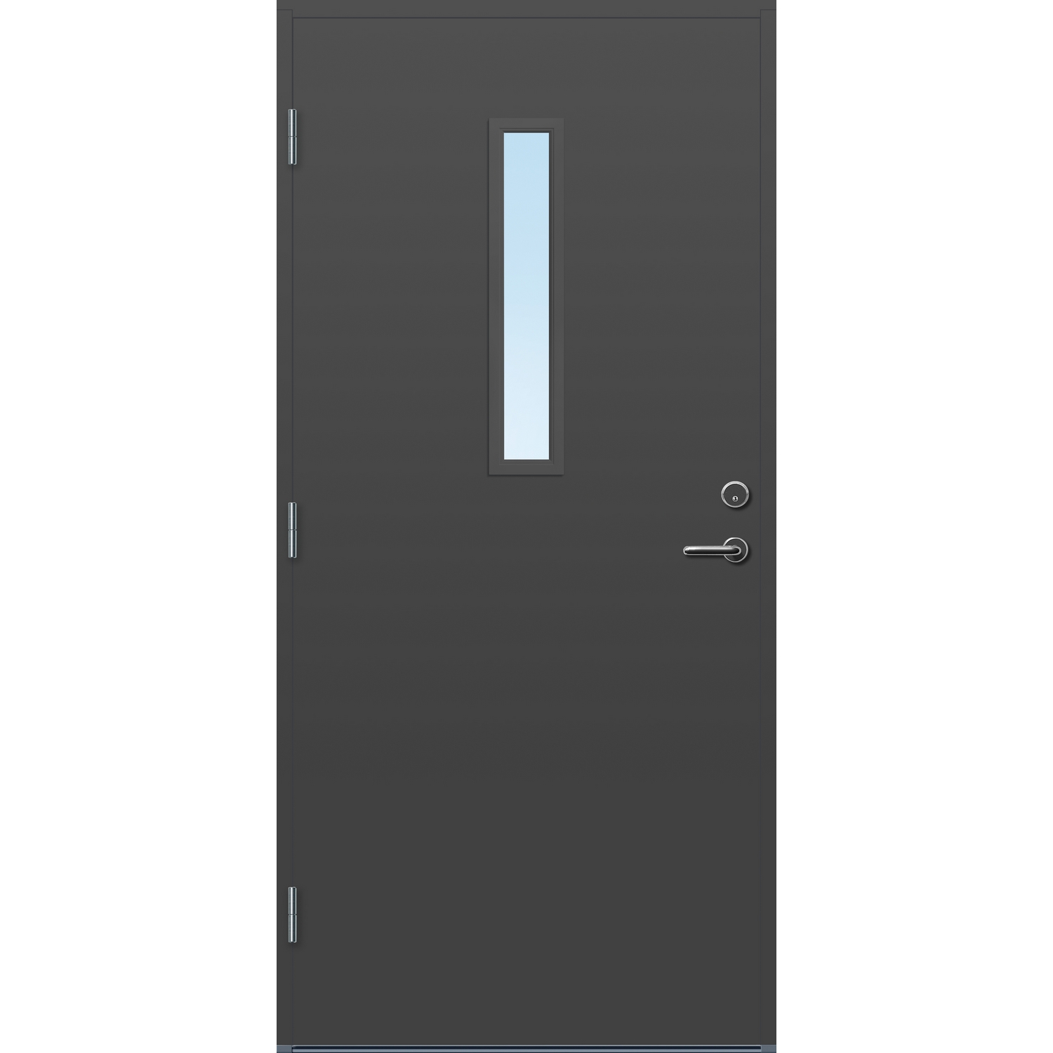 Ytterdør Bygg1 Kjeller Klarglass BxH 90x210 Venstre, NCS S-7500-N, Mørk ...