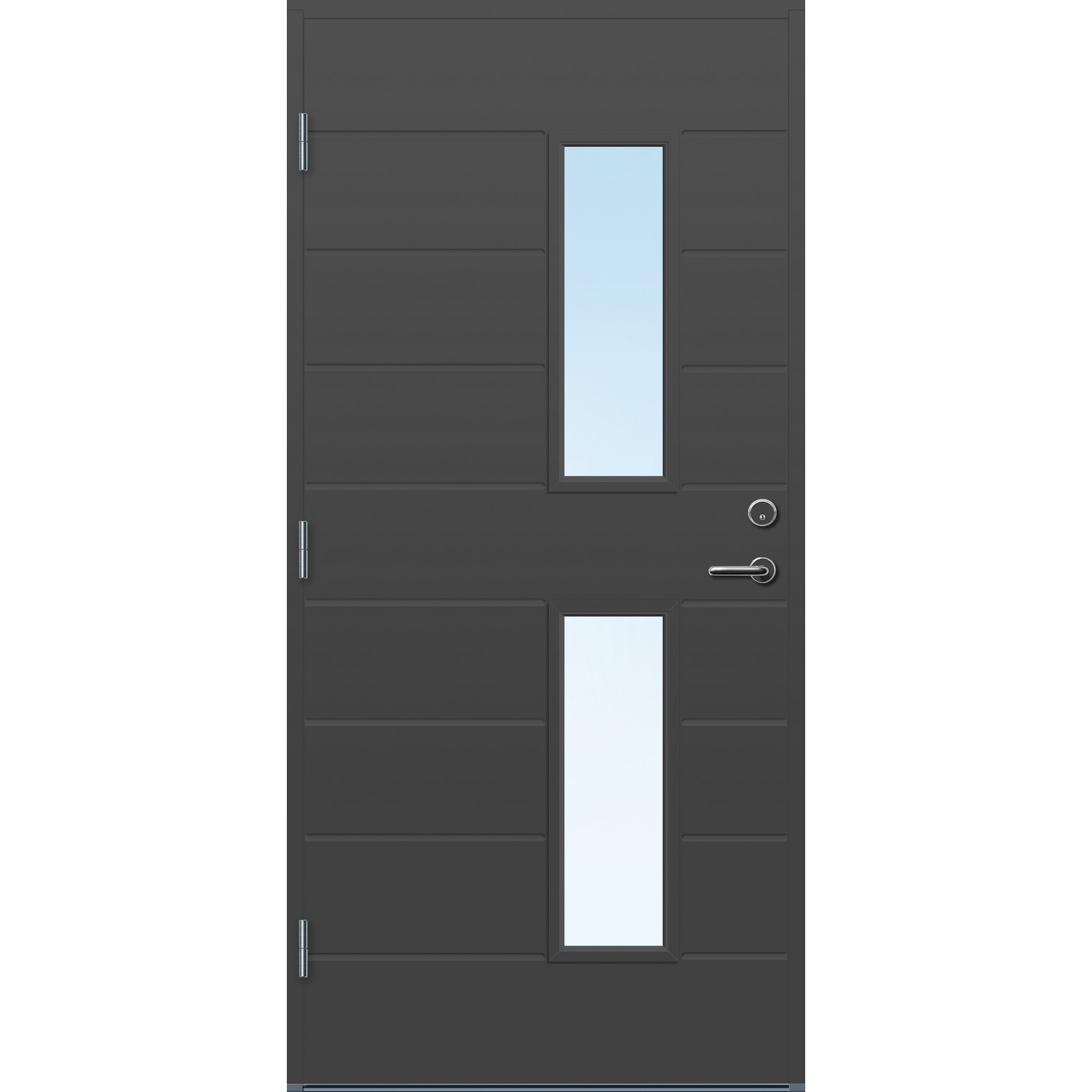 Ytterdør Bygg1 Ski BxH 110x210 cm Venstre, NCS S-7500-N, Mørk Grå ...