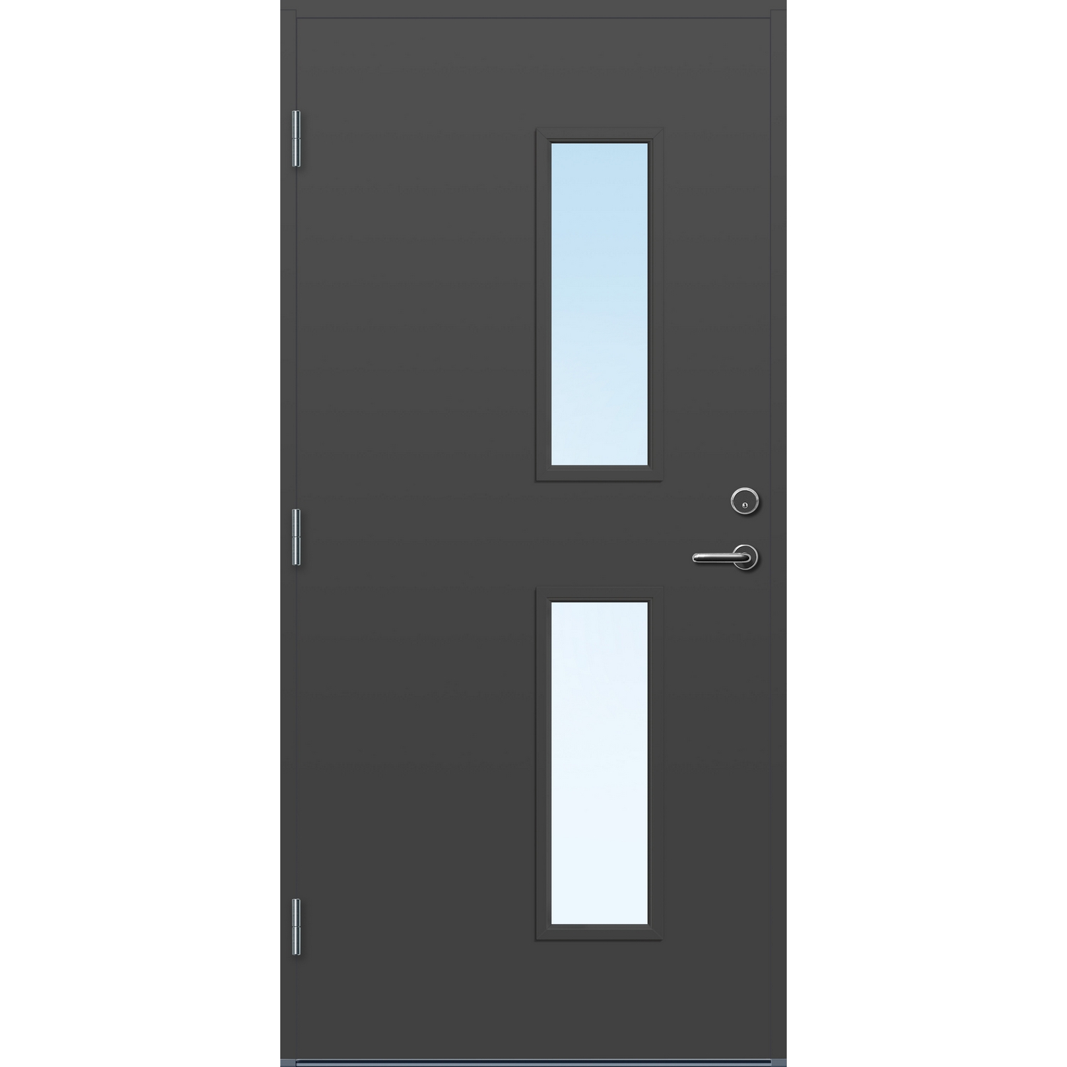 Ytterdør Bygg1 Stange BxH: 100x200 cm, Høyre, NCS S-7500-N, Mørk Grå ...