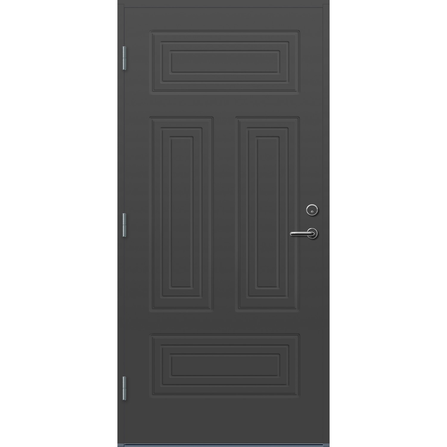 Ytterdør Bygg1 Stavern BxH: 90x200 cm - Høyre, NCS S-7500-N, Mørk Grå ...