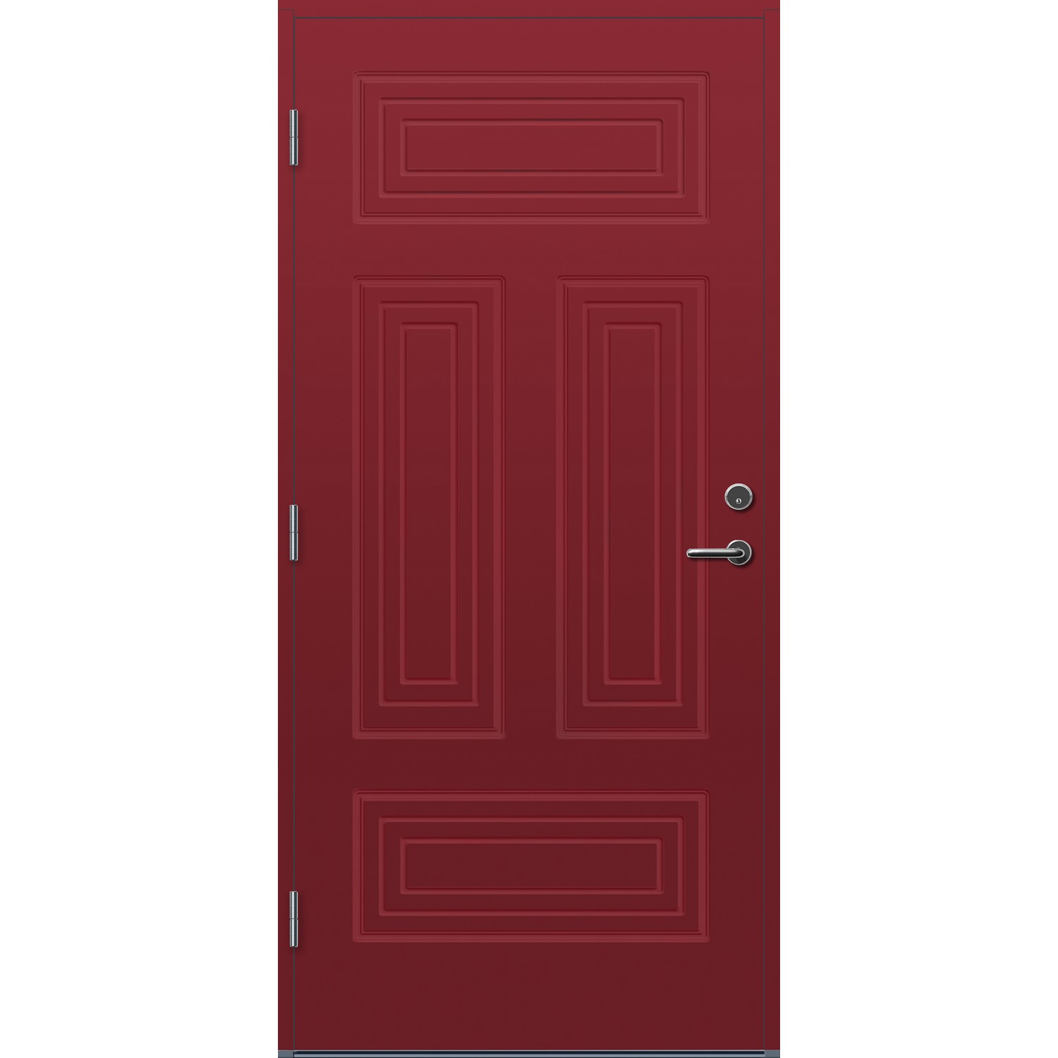 Ytterdør Bygg1 Stavern BxH: 90x200 cm - Høyre, NCS S-4050-R, Mørk Rød ...