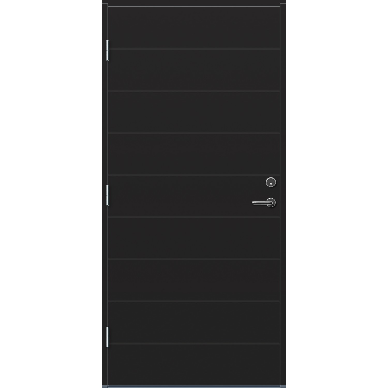 Ytterdør Bygg1 Tau BxH: 100x200 cm, Høyre, NCS S-8500-N, Dempet Sort ...