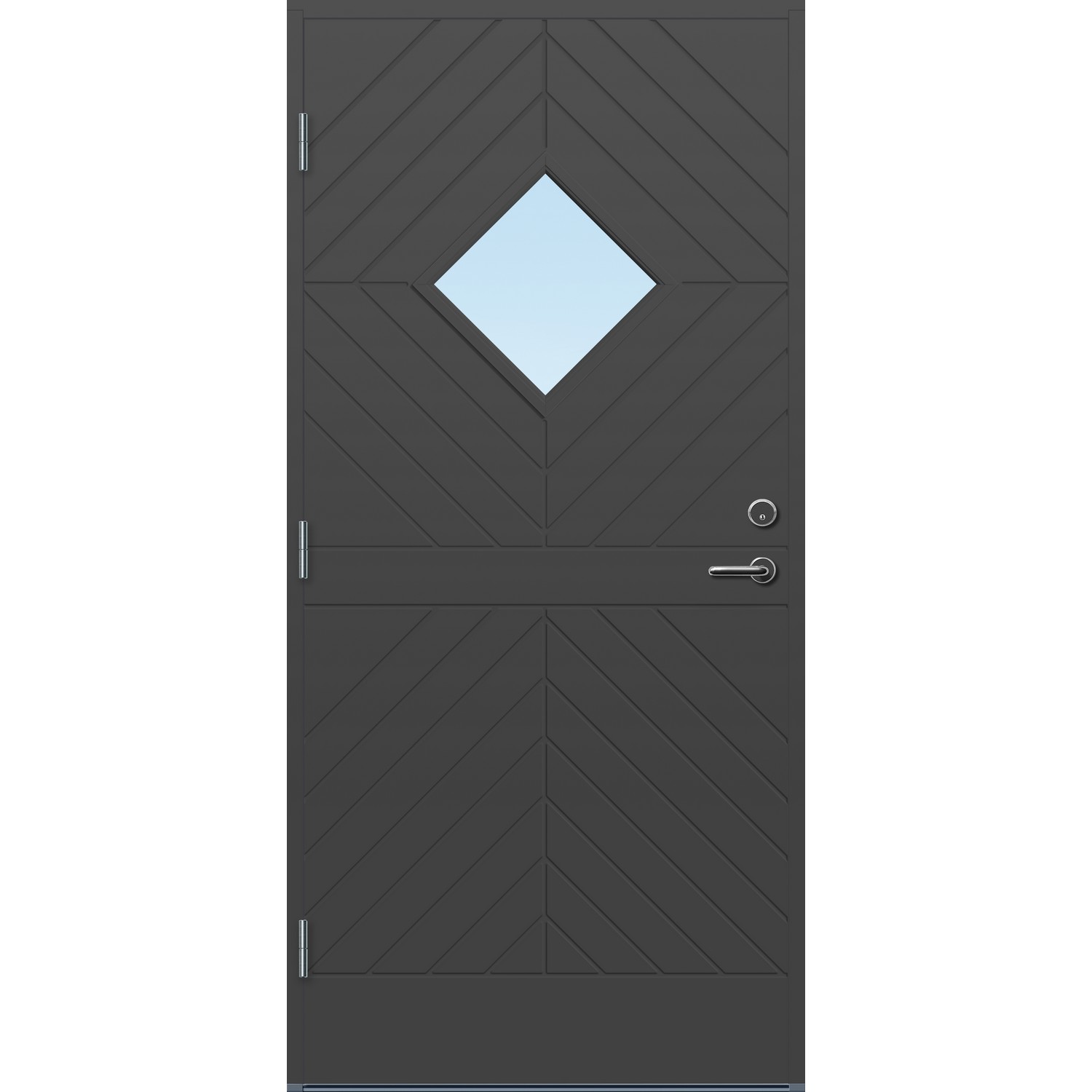 Ytterdør Bygg1 Trysil BxH: 100x200 cm - Venstre, NCS S-7500-N, Mørk Grå ...