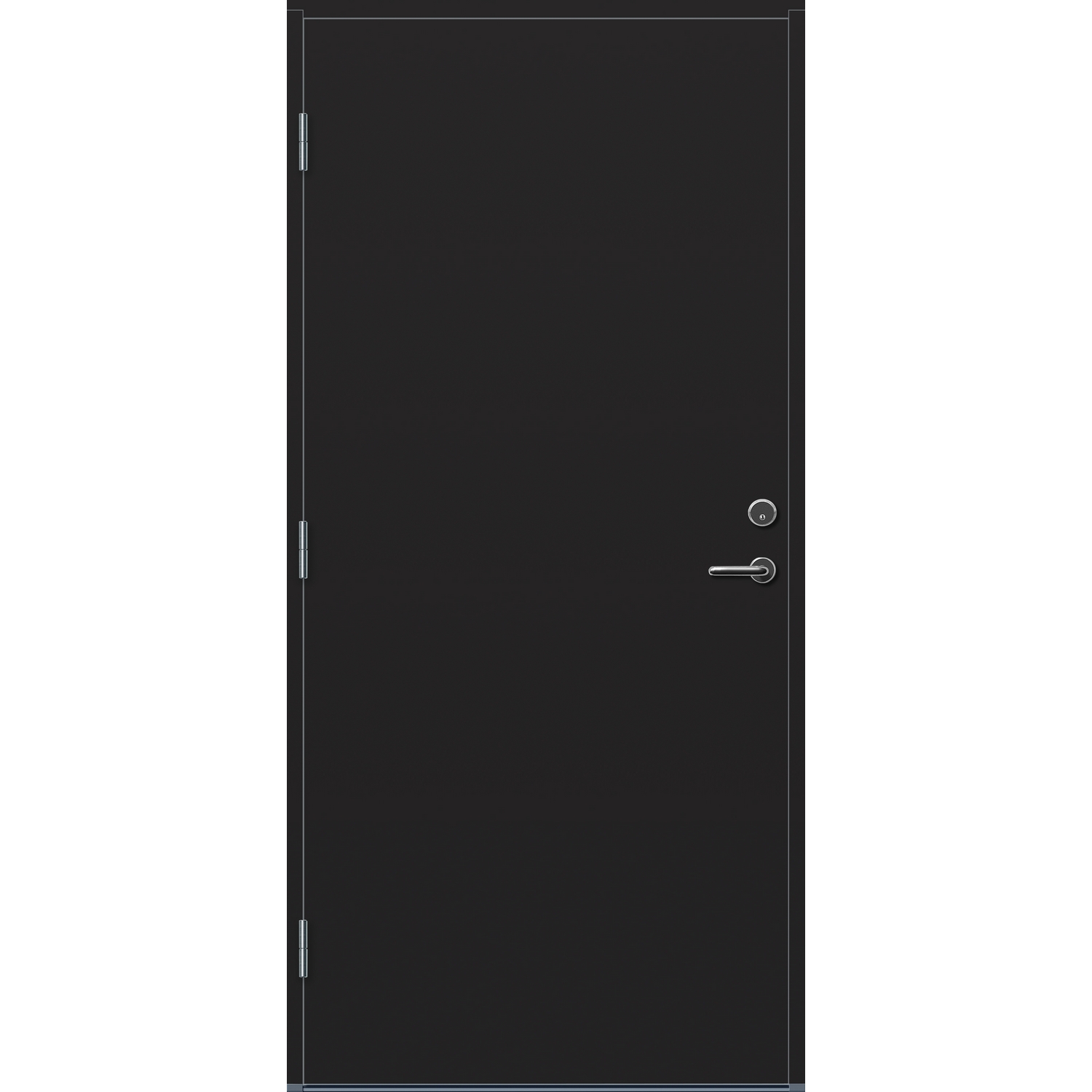 Ytterdør Bygg1 EI30/dB30 BxH 80x210 Høyre, NCS S-8500-N, Dempet Sort ...